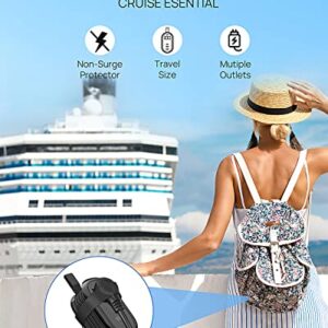 Travel Power Strip with USB Ports, Portable Small Power Strip with 4FT Wrapped Flat Plug Extension Cord, 2 Outlets 3 USB Ports(1 USB C), Non Surge Protector for Cruise Ship Hotel