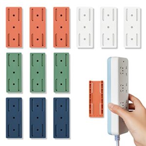 12 pcs self-adhesive desktop socket fixer, adhesive punch-free socket holder, desktop cable management, slide-in desktop socket fixer for home kitchen bathroom office