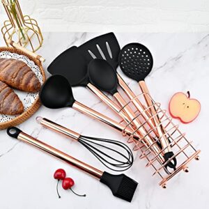 BRIIEC 1pc Black & Copper Silicon Basting Brushes, Heat Resistant Stainless Steel Handle Pastry Brushes, Spread Oil Butter Sauce Marinades. Perfect for Sauce BBQ Grill Baking Cooking