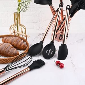 BRIIEC 1pc Black & Copper Silicon Basting Brushes, Heat Resistant Stainless Steel Handle Pastry Brushes, Spread Oil Butter Sauce Marinades. Perfect for Sauce BBQ Grill Baking Cooking