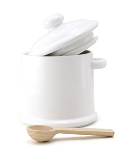 ZEROJAPAN CP-05S WH Canister S with Wooden Spoon, W 4.1 x D 3.7 x H 4.5 inches (105 x 95 x 115 mm)