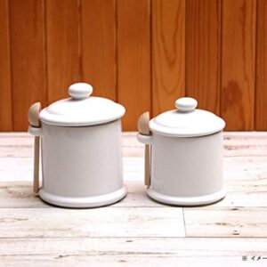 ZEROJAPAN CP-05S WH Canister S with Wooden Spoon, W 4.1 x D 3.7 x H 4.5 inches (105 x 95 x 115 mm)