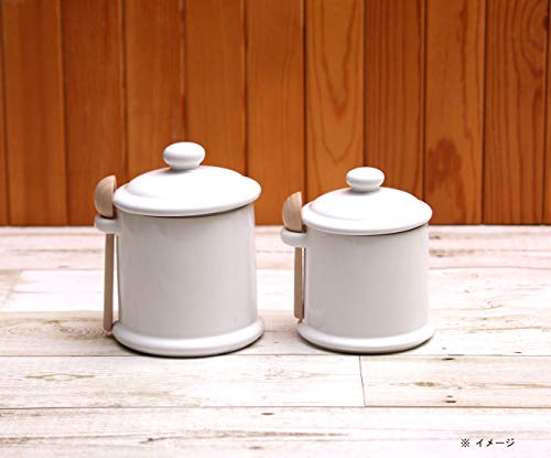 ZEROJAPAN CP-05S WH Canister S with Wooden Spoon, W 4.1 x D 3.7 x H 4.5 inches (105 x 95 x 115 mm)