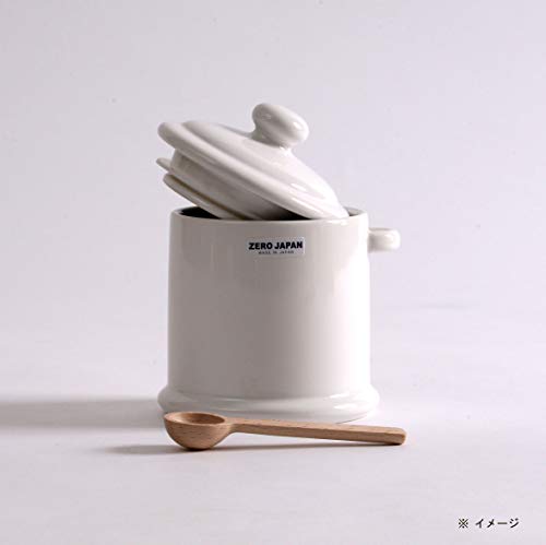 ZEROJAPAN CP-05S WH Canister S with Wooden Spoon, W 4.1 x D 3.7 x H 4.5 inches (105 x 95 x 115 mm)