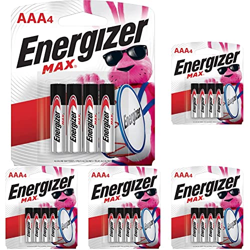 Energizer AAA Batteries, Max Triple A Alkaline, 4 Count (Pack of 5)