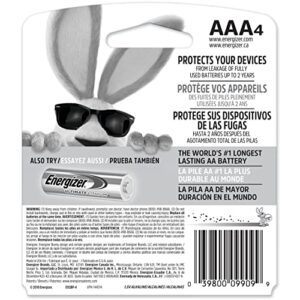 Energizer AAA Batteries, Max Triple A Alkaline, 4 Count (Pack of 5)