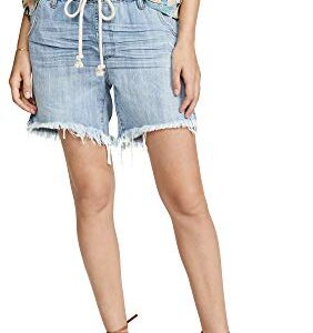 One Teaspoon Women's Hustler Shabbies Boyfriend Shorts, Hustler, Blue, XS