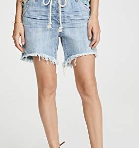 One Teaspoon Women's Hustler Shabbies Boyfriend Shorts, Hustler, Blue, XS