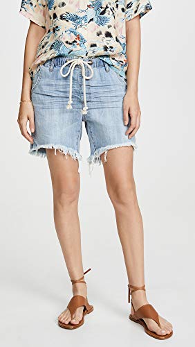 One Teaspoon Women's Hustler Shabbies Boyfriend Shorts, Hustler, Blue, XS