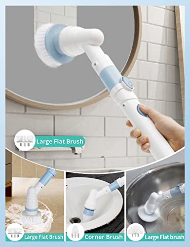 Bilim Cordless Long Handle Electric Mop, Household Cleaning Tool, Portable Spin Scrubber,for Bathroom/Wall/Tile Floor/Bathtub/Baseboard/Toilet/Kitchen