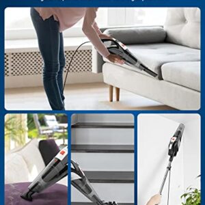 Hihhy Stick-Vacuum Cleaner-Corded Small-Handheld Vacuum - Lightweight Electric Brooms, 18Kpa Powerful Suction 4-in-1 Portable 600W Bagless Mini Hand Vac for Home Pet Hair Hard Wood Floor