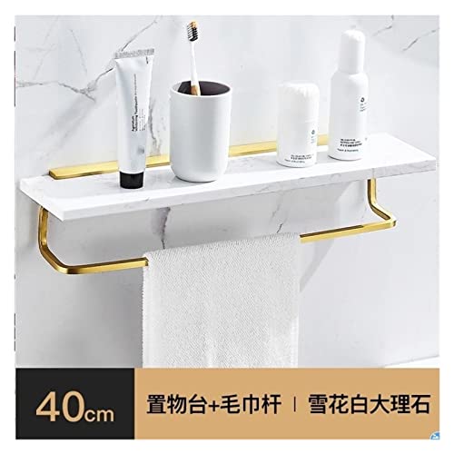 QINTEX Bathroom Accessories Set Brushed Gold Bathroom Shelf,Towel Rack,Towel Hanger Paper Holder,Toilet Brush Holder Marble and Brass (Color : Toilet Brush)