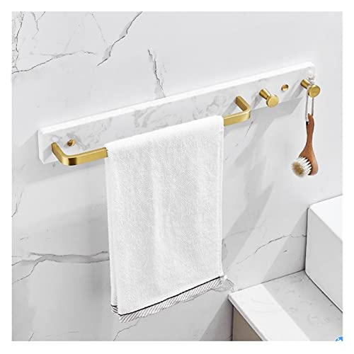 QINTEX Bathroom Accessories Set Brushed Gold Bathroom Shelf,Towel Rack,Towel Hanger Paper Holder,Toilet Brush Holder Marble and Brass (Color : Toilet Brush)