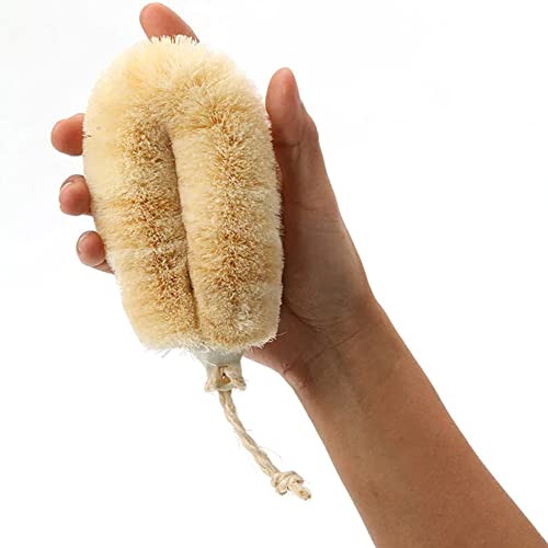 Japanese Tawashi Soft Bath Scrub - Sisal Fiber Body Brush with Rope Handles - Product of Japan