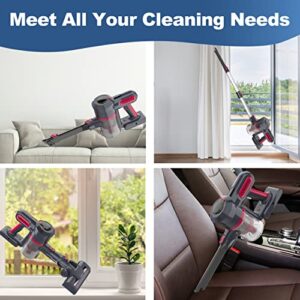 Cordless Vacuum Cleaner, Cordless Vacuum with 25Kpa Super Suction, 210W Brushless Motor 4-in-1 Powerful Lightweight Vacuum Cleaner, Up to 35 Mins Runtime, for Home Hard Floor Carpet Pet Hair