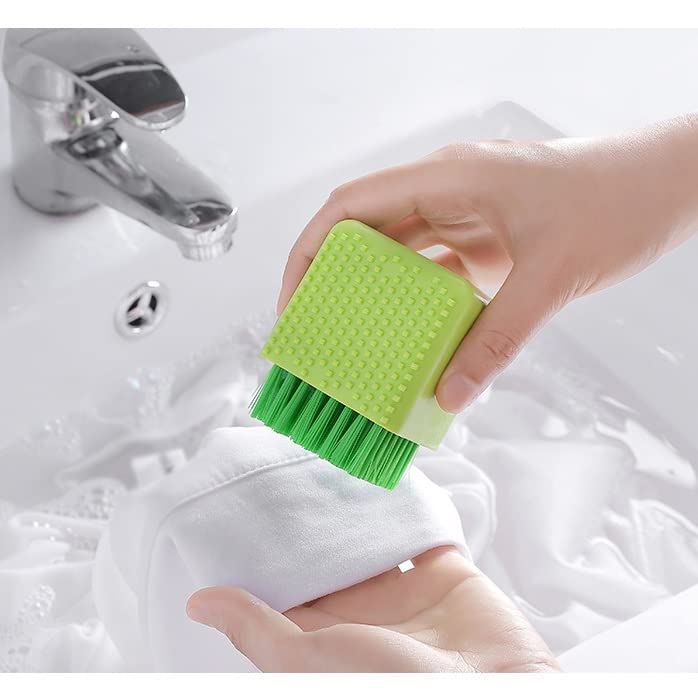 LEIGE Silicone Laundry Brush Soft Bristle Cleaning Shoe Brush Underwear Brush Cleaning Laundry Underwear Brush (Color : B, Size : 7.5 * 6 * 6cm)