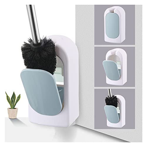 1Pc Creative Wall-Mounted Semi-Automatic Toilet Brush Set Household Soft Bristles Bathroom Cleaning Kit Bathroom Accessories (Color : Gray)