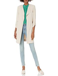 tommy hilfiger women’s roll tab duster, khaki, 4