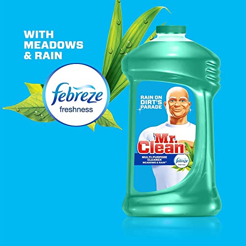 Mr. Clean Meadows and Rain Febreze Freshness Multi-Surface Cleaner 40 Fl Oz (Pack of 2) 80 Fl Oz