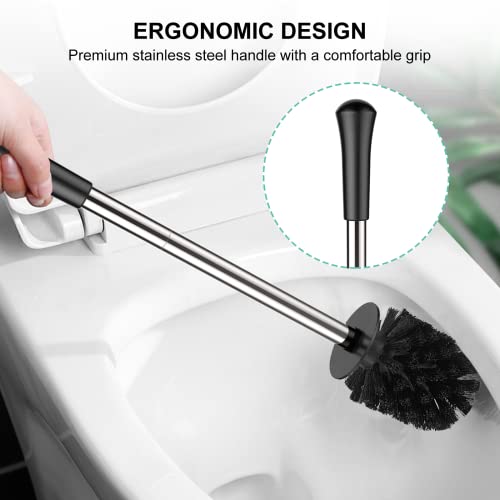 SetSail Toilet Brush, Toilet Bowl Brush and Holder, Compact Size Toilet Brushes for Bathroom with Holder 2 Pack Small Size Toilet Cleaner Scrubber for Bathroom Deep Cleaning Space Saving for Storage