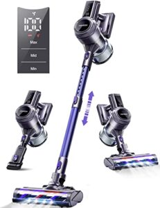 voweek cordless vacuum cleaner, 250w powerful stick vacuum, 6 in 1 lightweight vacuum cleaner with 3 modes, led display, 40mins runtime handheld vacuum for home pet hair car