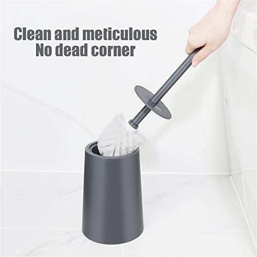 Toilet Brush Vacuum Toilet Dredge Suction Cup Deep Dredge Silicone No-Slip Long Plastic Handle and Flexible Bathroom Toilet Brush Holder Furniture (Color : Grey)