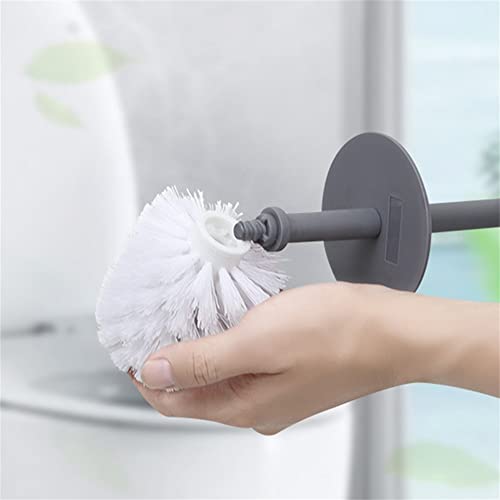 Toilet Brush Vacuum Toilet Dredge Suction Cup Deep Dredge Silicone No-Slip Long Plastic Handle and Flexible Bathroom Toilet Brush Holder Furniture (Color : Grey)