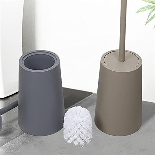 Toilet Brush Vacuum Toilet Dredge Suction Cup Deep Dredge Silicone No-Slip Long Plastic Handle and Flexible Bathroom Toilet Brush Holder Furniture (Color : Grey)