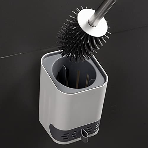 Toilet Brush Toilet Brush, Toilet Brush Holder Household Wall-Mounted Soft Hair Toilet Cleaning Brush Bathroom Long Handle Cleaning Brushes Set of bros Bathroom Accessories