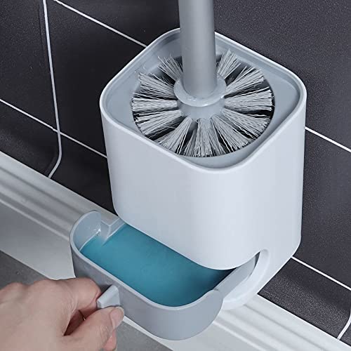 Toilet Brush Toilet,Toilet Brush,Bathroom Brush,Bathroom Cleaning Drainable Toilet Brush Holder Wall Mounted Toilet Brush Toilet Cleaning Tools Bathroom Accessories (Color : TPR Brush Head)