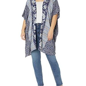 Angie womens Coat KIMONO, Navy, 1X US