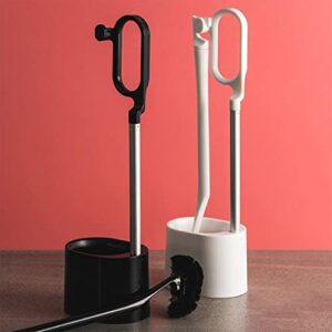 toilet brush and holder toilet brush toilet bowl brush and holder for bathroom cleaning toilet brush with quick drying holder (black)