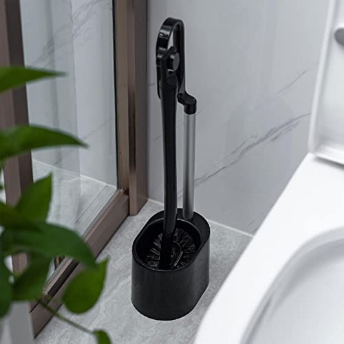 Toilet Brush and Holder Toilet Brush Toilet Bowl Brush and Holder for Bathroom Cleaning Toilet Brush with Quick Drying Holder (Black)