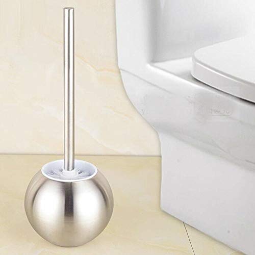 Toilet Brush Toilet, Stainless Steel Toilet Bowl Brush Toilet Bowl Brush Toilet Brush Holder with Base Toilet Brush Set Cleaning Brush do Bathroom Accessories