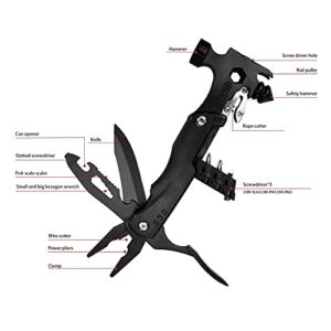 Multitool Hammer,Gift for Men, Father's Day Unique Gift from Son Daughter，Christmas Presents Stocking Stuffers for Men Husband Boyfriend, 14 in 1 Camping Gear Multi Tool, Camping Gadgets Accessories