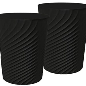 DAJITRE 1.8 Gallon Small Trash Can Wastebasket Recycling Bin Slim Profile for Compact Spaces Bathroom, Office, Bedroom, Kitchen (1.8 Gallon-2pack, Black)