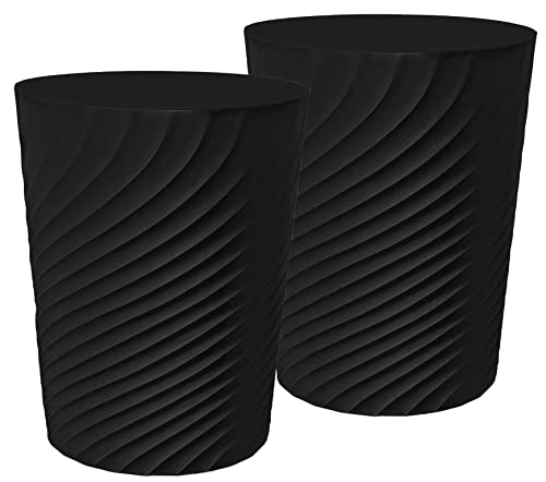 DAJITRE 1.8 Gallon Small Trash Can Wastebasket Recycling Bin Slim Profile for Compact Spaces Bathroom, Office, Bedroom, Kitchen (1.8 Gallon-2pack, Black)