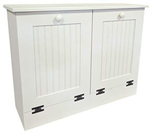 wood dual tilt out trash bin (solid- cottage white)