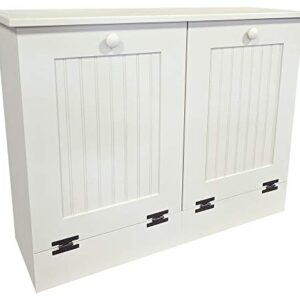 Wood Dual Tilt Out Trash Bin (Solid- Cottage White)