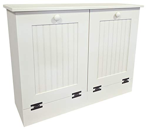 Wood Dual Tilt Out Trash Bin (Solid- Cottage White)