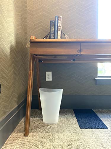 Rubbermaid Spa Works Vanity Wastebasket/Trash Bin, 9-Quart/2.25 Gallon, Clear, Small Plastic Garbage Can Fits Under Desk/Sink/Cabinet, Best Use for Home/Bathroom/Office/Laundry/Dorm Room