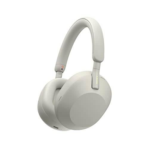 Sony WH-1000XM5 Wireless Industry Leading Headphones with Auto Noise Canceling Optimizer, Crystal Clear Hands-Free Calling, and Alexa Voice Control, Silver