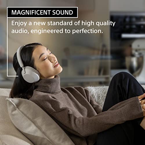 Sony WH-1000XM5 Wireless Industry Leading Headphones with Auto Noise Canceling Optimizer, Crystal Clear Hands-Free Calling, and Alexa Voice Control, Silver