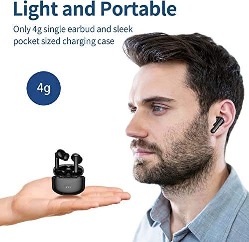 A40 Pro Wireless Earbuds, 50Hrs Playtime Bluetooth Earbuds Built in Noise Cancellation Mic with Charging Case, Bluetooth Headphones with Stereo Sound, IPX7 Waterproof Ear buds for iPhone and Android