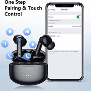 A40 Pro Wireless Earbuds, 50Hrs Playtime Bluetooth Earbuds Built in Noise Cancellation Mic with Charging Case, Bluetooth Headphones with Stereo Sound, IPX7 Waterproof Ear buds for iPhone and Android