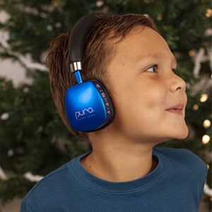 Puro Sound Labs PuroQuiets Volume Limited On-Ear Active Noise Cancelling Bluetooth Headphones – Lightweight Headphones for Kids with Built-in Microphone – Safer Sound Studio-Grade Quality (Dark Blue)