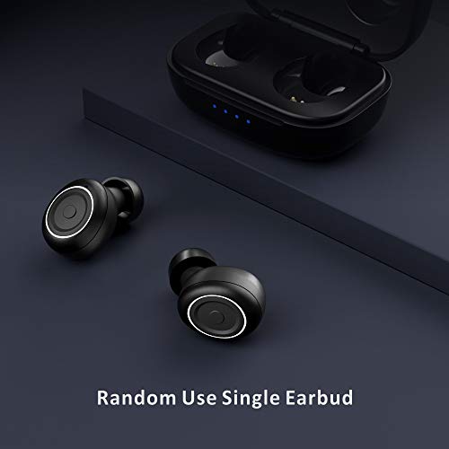 ABRAMTEK Smallest True Wireless Earbuds, E8 Mini Bluetooth 5.0 Headphones, Tiny USB-C Charging Case, IPX7 Waterproof, Stereo Earphones for Sports Workout