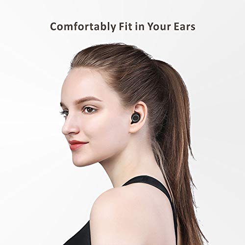 ABRAMTEK Smallest True Wireless Earbuds, E8 Mini Bluetooth 5.0 Headphones, Tiny USB-C Charging Case, IPX7 Waterproof, Stereo Earphones for Sports Workout