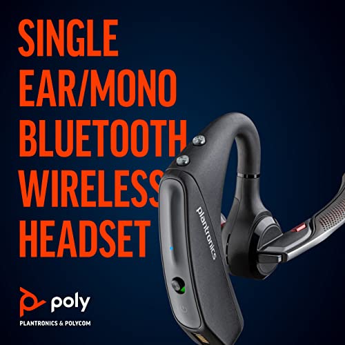 Plantronics - Voyager 5200 UC (Poly) - Bluetooth Single-Ear (Monaural) Headset - USB-A Compatible to connect to your PC and/or Mac - Works with Teams, Zoom & more - Noise Canceling