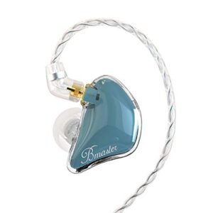 basn bmaster triple drivers in ear monitor headphone with two detachable cables fit in ear suitable for audio engineer, musician (blue)